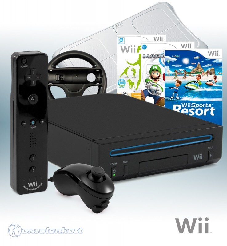 Venda - Wii - Console RVL-101 #black + 3 Wii Games + Original Remote ...